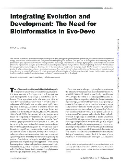 Pdf Integrating Evolution And Development The Need For