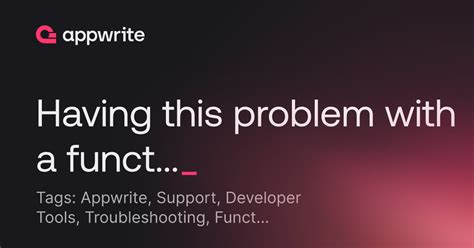 Having This Problem With A Function Threads Appwrite