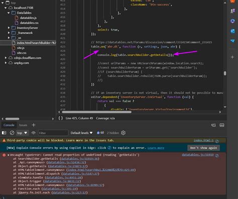Archbuildergetdetails Throws Cannot Read Properties Of