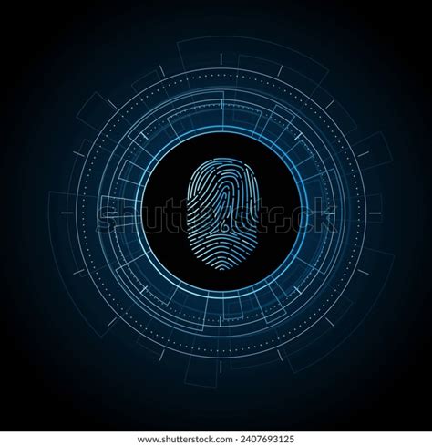 Scan Fingerprint Cyber Security Password Control Stock Vector Royalty