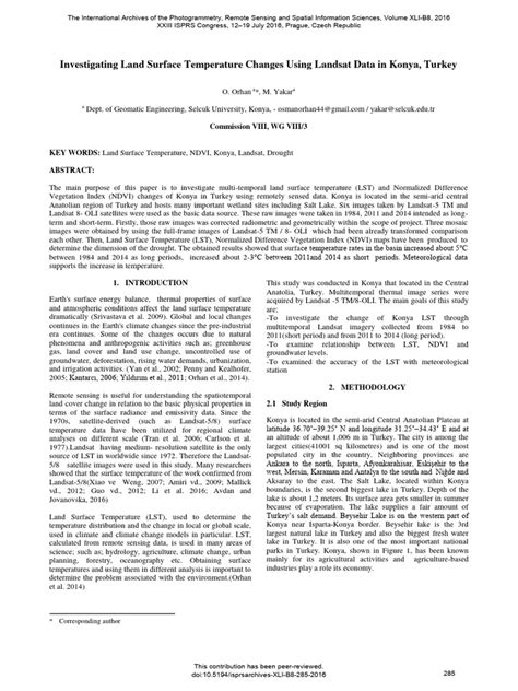 Investigating Land Surface Temperature C Pdf Remote Sensing