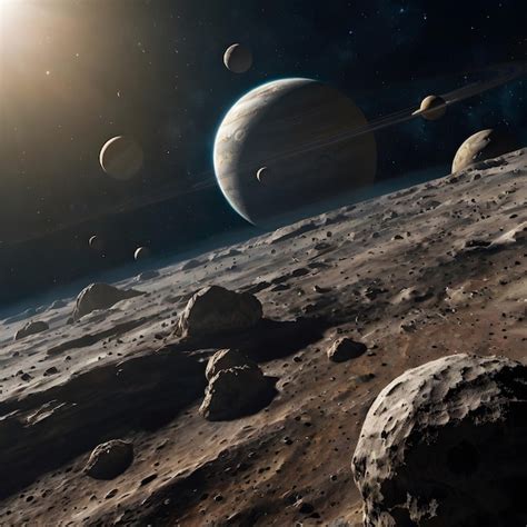 Premium Photo A Planet With Moons And Planets In The Background