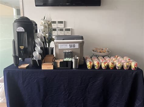 양재 한성모터스 커피 다과 컵과일 케이터링