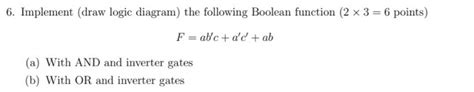 solved 6 implement draw logic diagram the following
