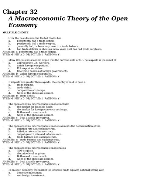 Chap Macroeconomic Theory Of The Open Economic Chapter A Macroeconomic Theory Of The