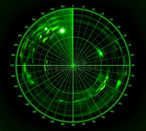 Ship Radar Screen Or Military Naval Sonar Scan Stock Vector Illustration Of Scan Scanner