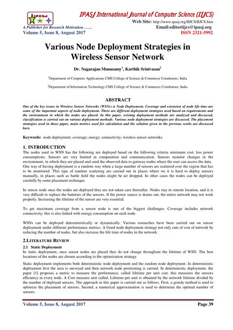pdf various node deployment strategies inwireless sensor network