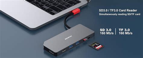 Amazon Com BENFEI 9in1 USB C MST Laptop Docking Station USB C Hub With HDMI DisplayPort Dual