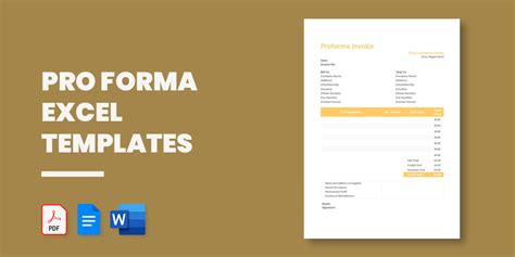 Pro Forma Excel Template Excel Documents Download