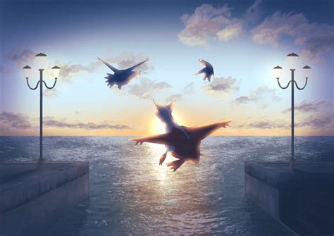 Hatoro Kuroyoshi Latias Latios Nintendo Pokemon Commentary Request Cloud Day From Behind