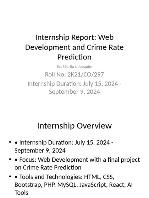 Enhanced Internship Report Presentation Updated Pdf Web Development