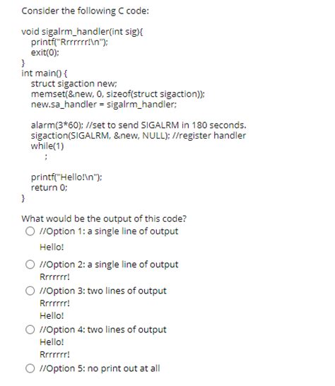 solved consider the following c code void