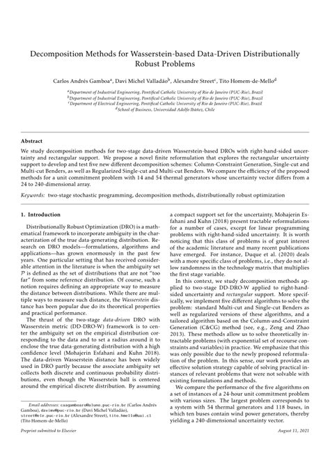 Pdf Decomposition Methods For Wasserstein Based Data Driven