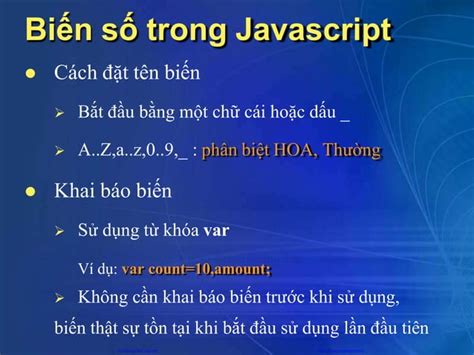 T I Li U H Ng D N S D Ng Javascript Cho L P Tr Nh Web Ppt