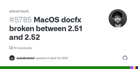 Macos Docfx Broken Between 251 And 252 · Issue 5785 · Dotnetdocfx