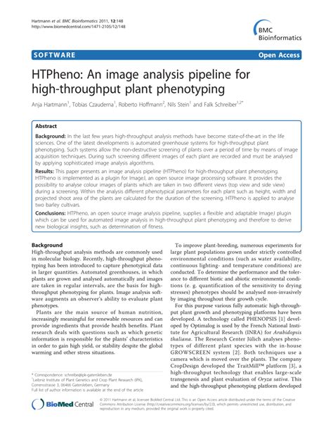 pdf htpheno an image analysis pipeline for high throughput plant