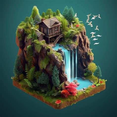 premium ai image isometric 3d house design