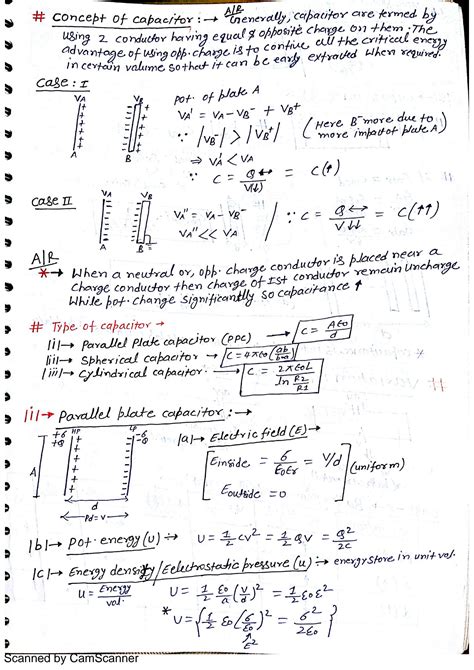 SOLUTION Capacitor Handwritten Physics Notes For Neet Studypool