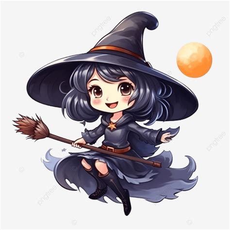 빗자루를 타고 날아다니는 귀여운 마녀 만화 할로윈 캐릭터 벡터 일러스트 레이 션 할로윈 소녀 Png 일러스트 및 이미지 에 대한 무료 다운로드 Pngtree