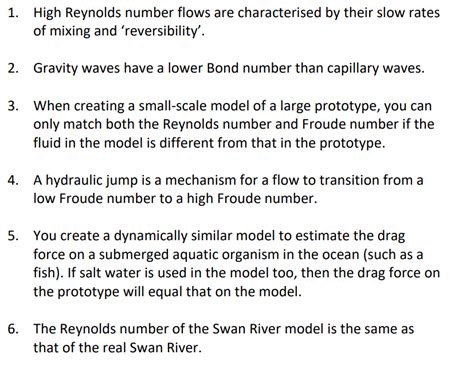 Solved 1 High Reynolds Number Flows Are Characterised By