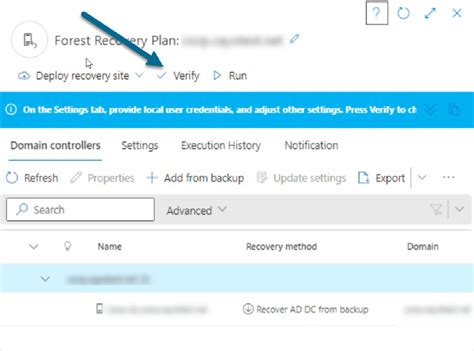 Forest Recovery Create Configure Verify And Run Forest Recovery Plan