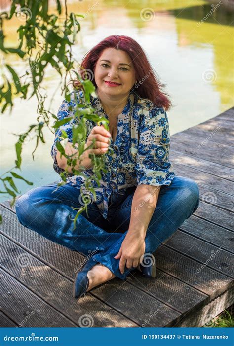 Chubby Mature Plus Size Lady Lifestyle Stock Image Image Of