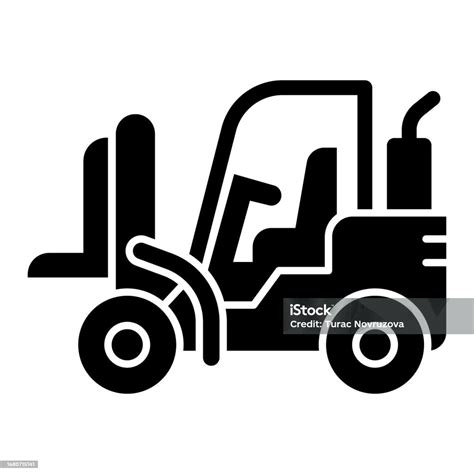 로더 솔리드 아이콘 중장비 개념 흰색 배경에 지게차 표지판 글리프 스타일의 모바일 개념 웹 디자인의 지게차 아이콘 벡터 그래픽