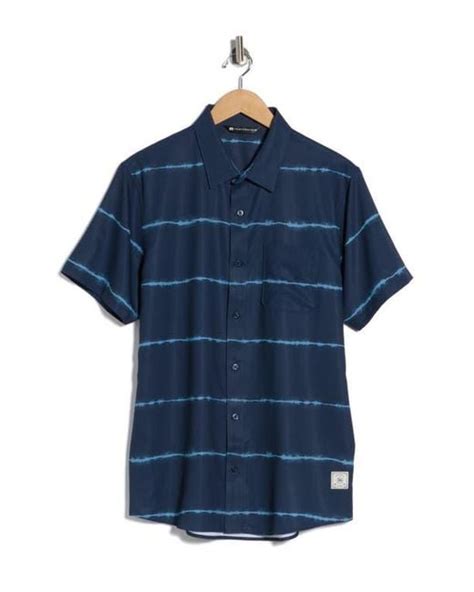 Travis Mathew Sundaze Short Sleeve Button Up Shirt In Blue For Men Lyst
