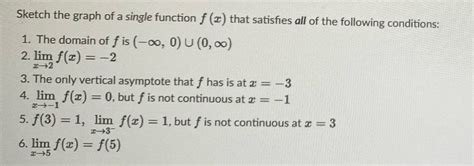 solved sketch the graph of a single function f x that