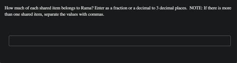 solved rama and blue assign point values to three items as