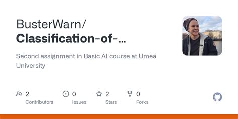GitHub BusterWarn Classification Of Handwritten Digits Second Assignment In Basic AI Course