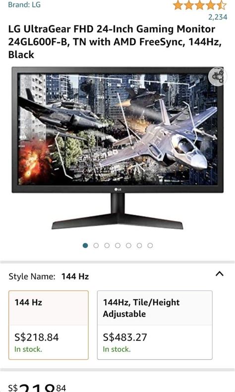 Inch Hz Lg Gaming Monitor Computers Tech Parts Accessories Monitor Screens On Carousell