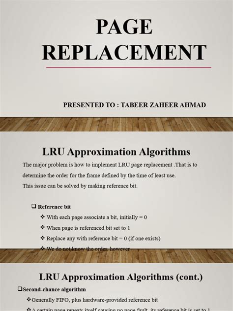 Page Replacement Presentation Pdf Algorithms Computing