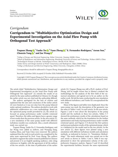 Pdf Corrigendum To “multiobjective Optimization Design And