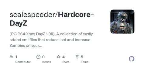 GitHub Scalespeeder Hardcore DayZ PC PS4 Xbox DayZ 1 08 A Collection Of Easily Added Xml