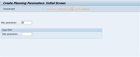 GP41 SAP Tcode Create Planning Parameters