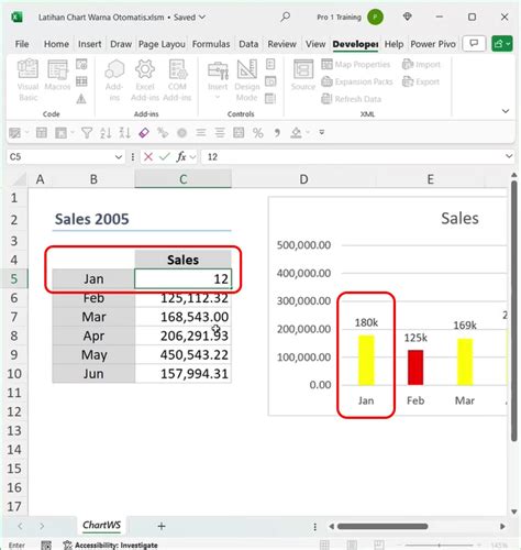 Grafik Excel Warna Bar Otomatis Sesuai Nilai Kursus Excel Online And Offline