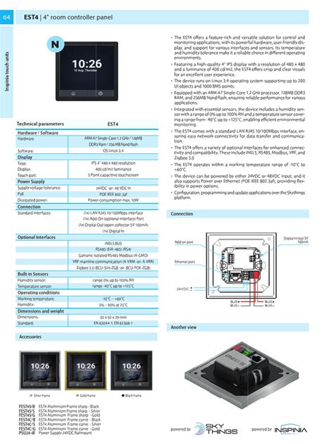 Datasheet Est4 Pdf User Interface Office Equipment