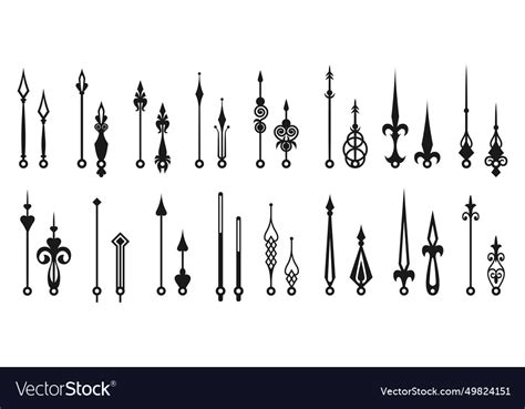 Clock Pointer Hand Watch Black Silhouette Vector Image