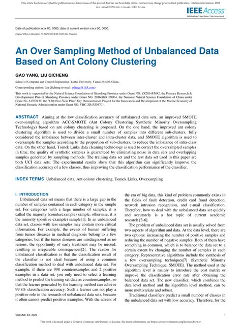 Pdf An Over Sampling Method Of Unbalanced Data Based On Ant Colony