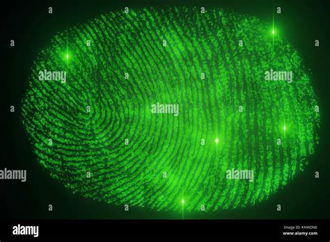 D Illustration Fingerprint Scanning Identification System Fingerprint Scan Provides Security