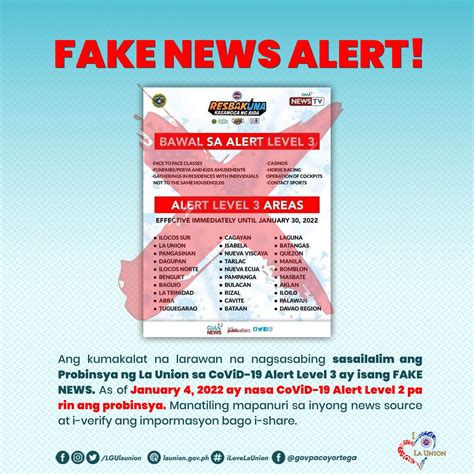 FakeNewsAlert Provincial Government Of La Union