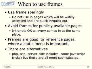 Lecture B Frames Forms PPT Web Development Internet