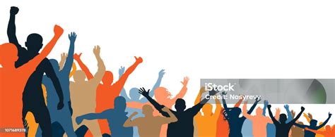 쾌활 한 사람들이 군중 박수 실루엣 파티 박수입니다 다른 이벤트입니다 팬 댄스 콘서트 디스코 신남에 대한 스톡 벡터 아트 및