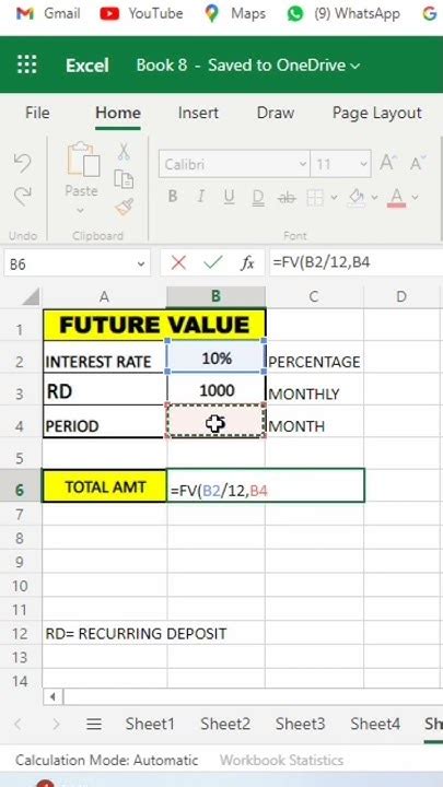 ms excel ka tips and tricks how to use future value formula in ms