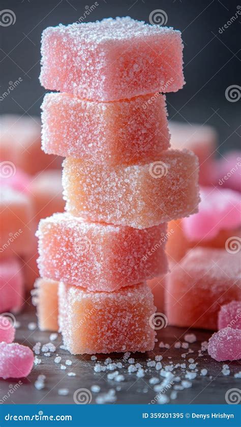 Colorful Stacked Candy Cubes Sitting On A Wooden Surface Stock Image Image Of Treat Cubes