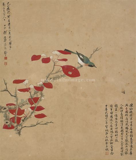 谢稚柳 红叶小鸟 谢稚柳 书画扫描字画扫描书画复制字画复制古画复制书法扫描国画油画馆藏高仿