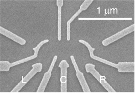 Scanning Electron Micrograph Of A Depletion Mode Triple Quantum Dot