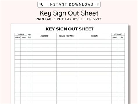 Editable Office Key Log Template Pdf Sample Wssufoundation