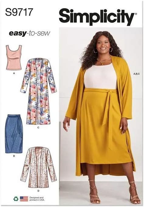Simplicity Womens Sleeveless Knit Top Cardigan And Skirt